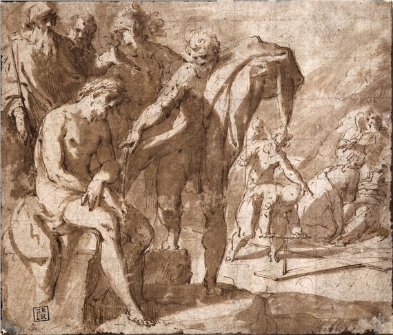 Italo-Flemish School, 16th Century | Christ being stripped of his robes, the Cross being ...