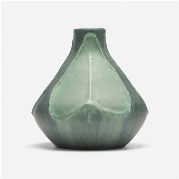 Mary Chase Perry Stratton | Early vase with leaves (Circa 1903) | MutualArt