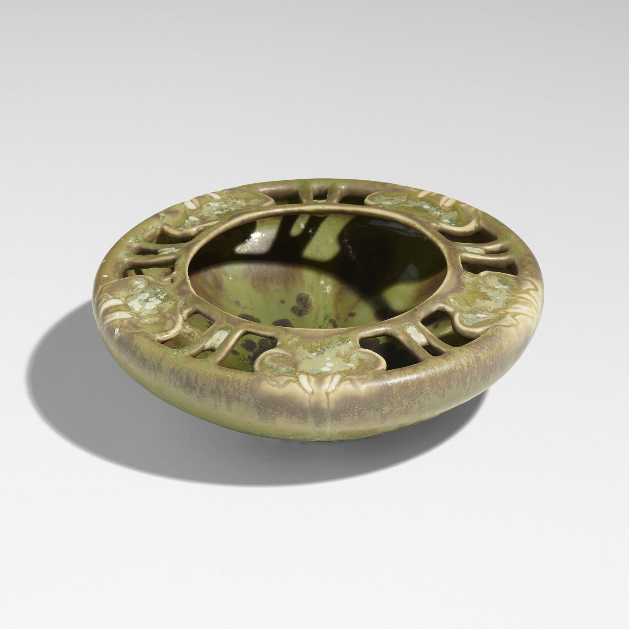 Adelaide Alsop Robineau | Rare reticulated vessel with elephants (Circa ...