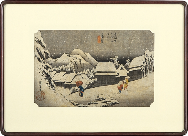 Utagawa Hiroshige | Kanbara, yoru no yuki: TOKAIDO GOJUSAN TSUGI NO ...