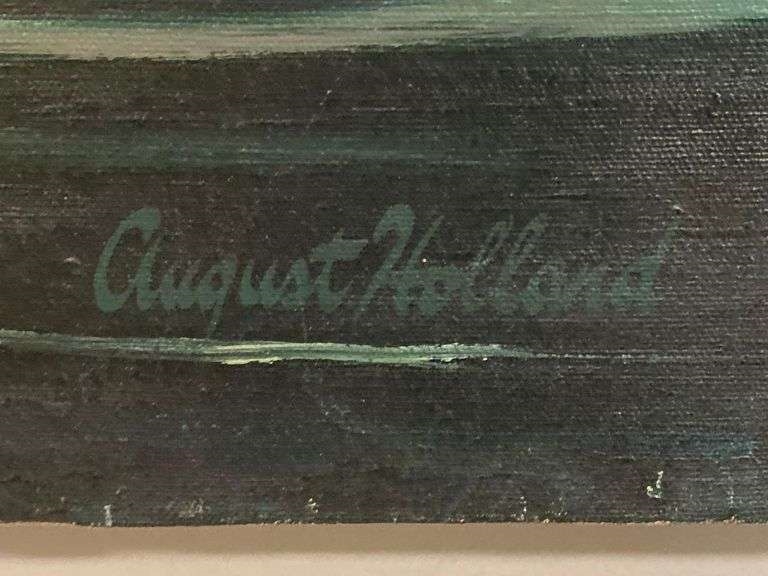 August Holland | August Holland Ships at Sea Oil Painting on Canvas ...