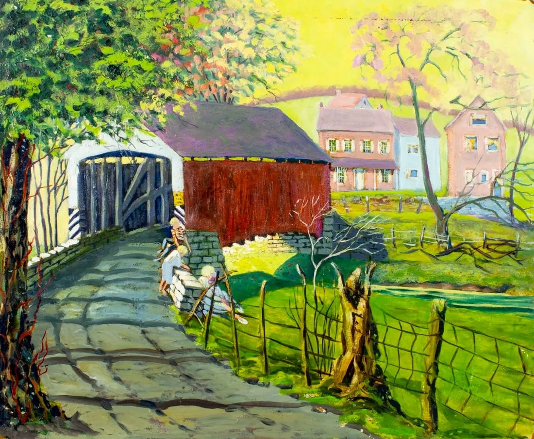 Floyd Hackman | Town Scene | MutualArt