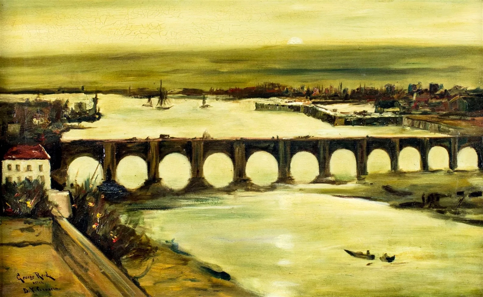 George Reid | : Cityscape with Bridge | MutualArt