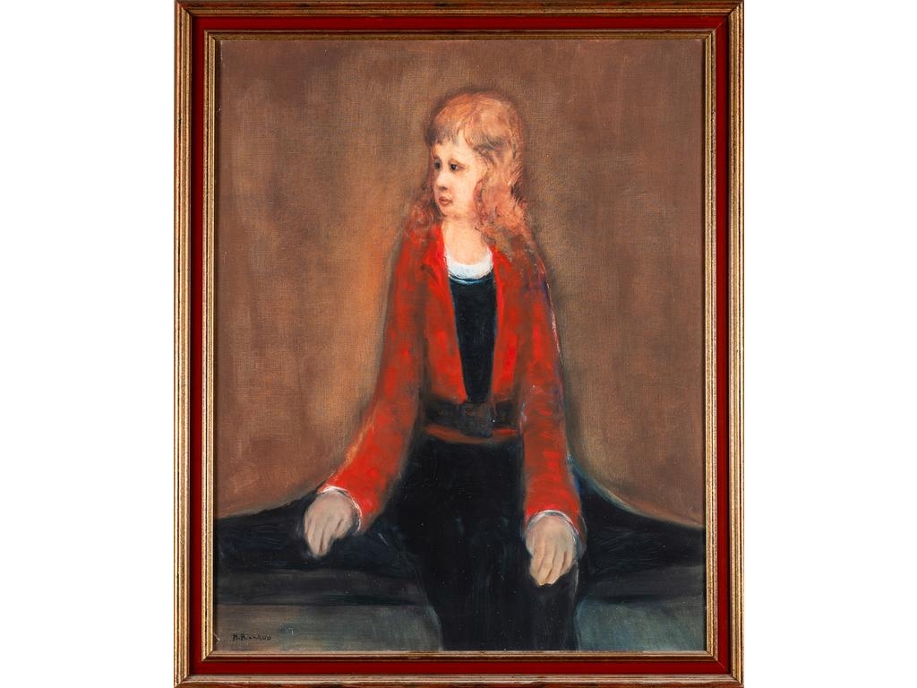 Maxime Richaud | Portrait d'enfant à la veste rouge | MutualArt