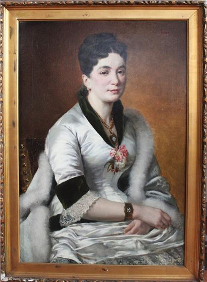 Emil R. Julius Langer‏ | Noblewoman painting (19th Century) | MutualArt