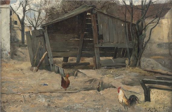 Wilhelm Kuhnert | Chicken farm (1865) | MutualArt