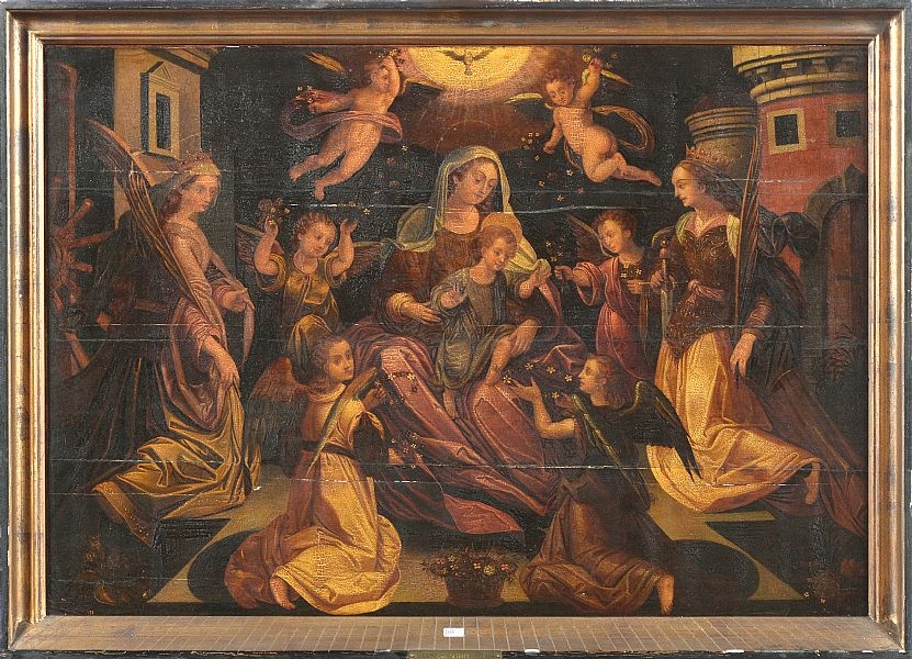 Antoon Claessens | Adoration de la Vierge à l’Enfant par les anges ...