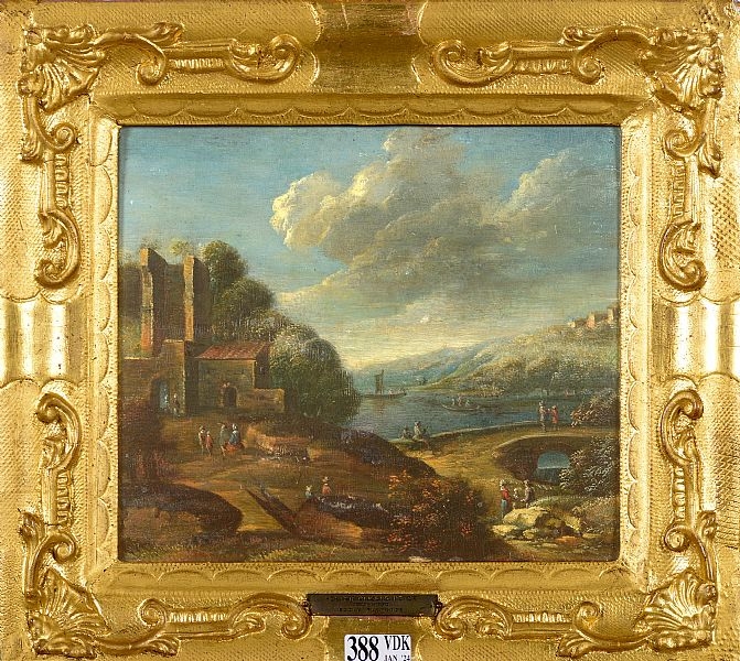 Pieter Gysels | Paysage fluvial animé | MutualArt