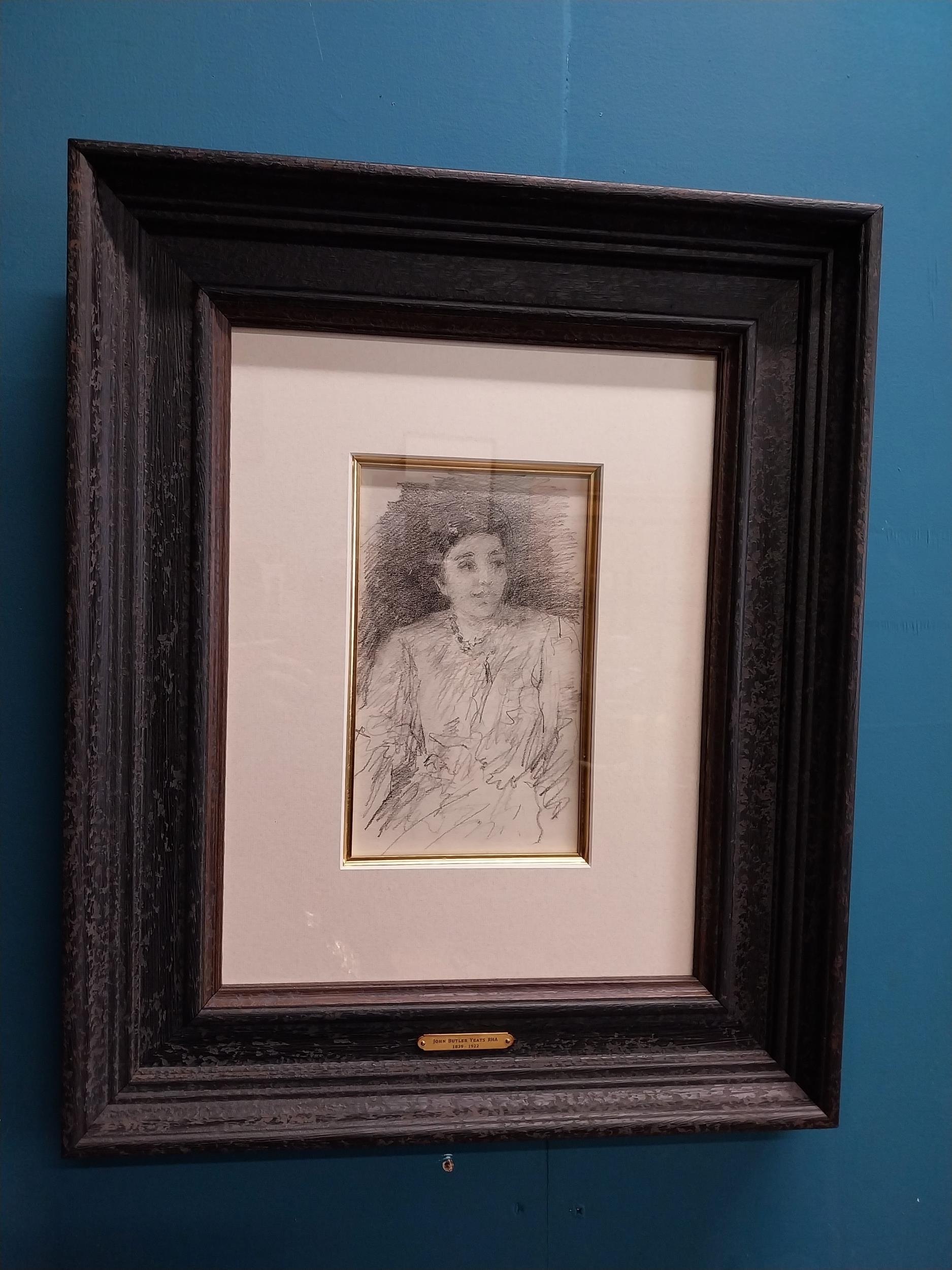 John Butler Yeats | John Butler Yeats framed pencil drawing of Lady ...