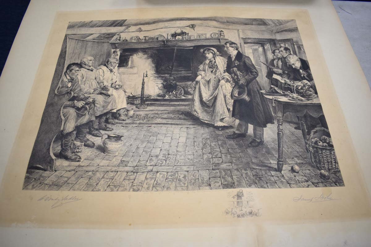 Walter Dendy Sadler | A gathering by a roaring fire, | MutualArt