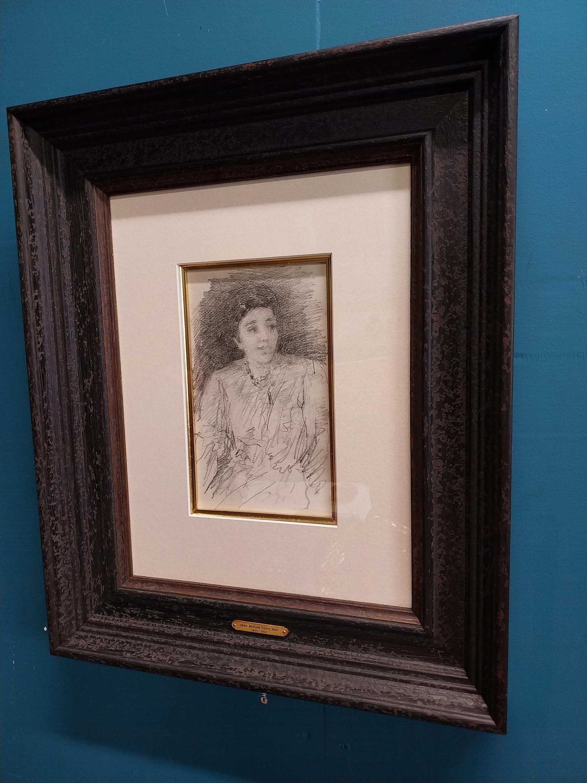 John Butler Yeats | John Butler Yeats framed pencil drawing of Lady ...