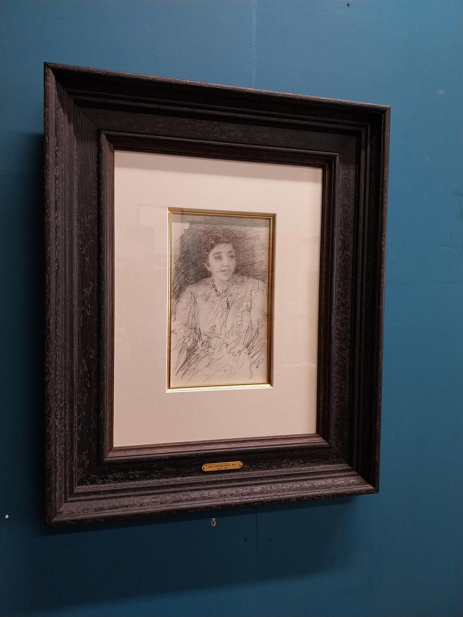 John Butler Yeats | John Butler Yeats framed pencil drawing of Lady ...
