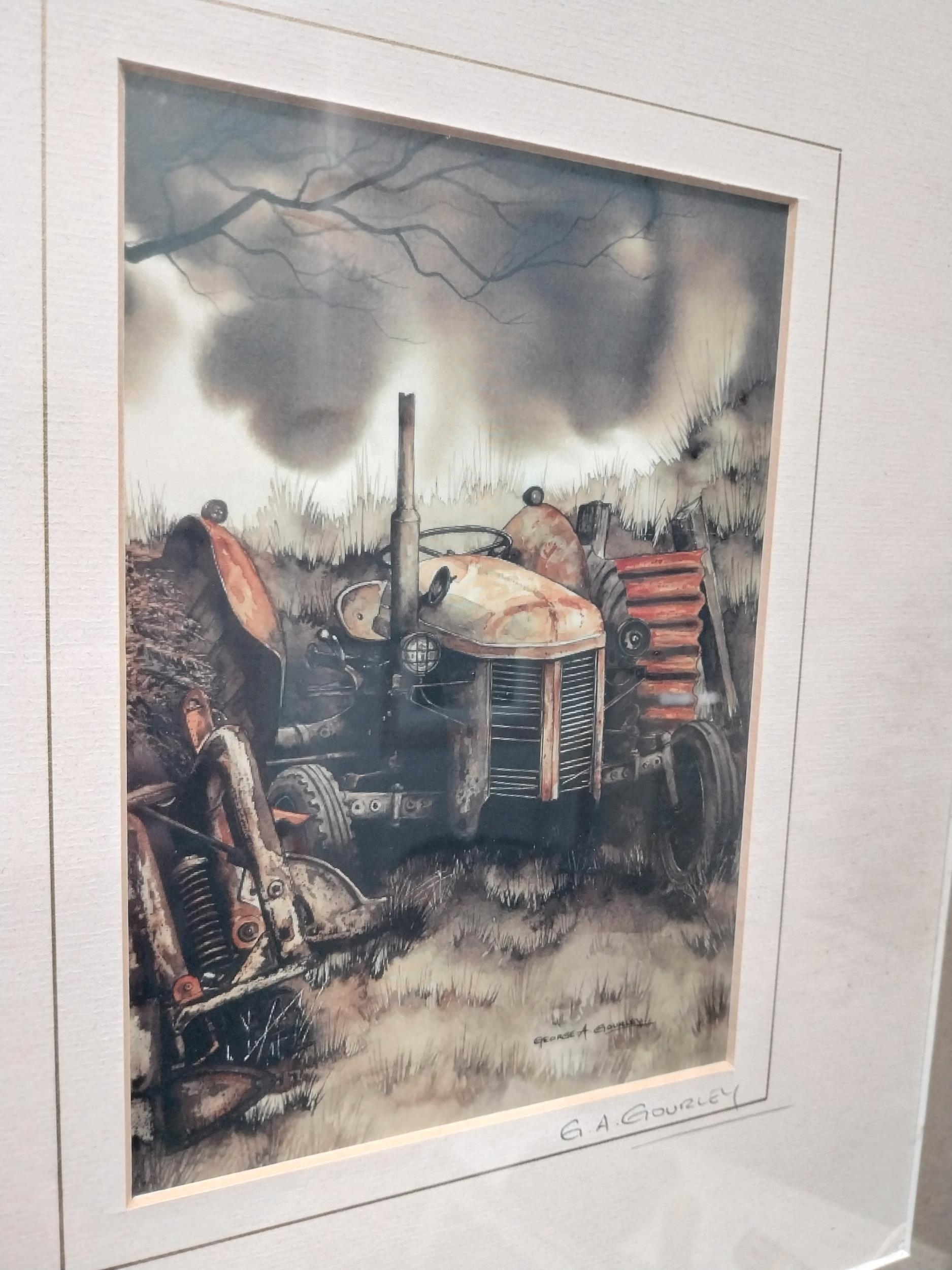 George A. Gourley | Framed Tractor print signed George A Gourley ...