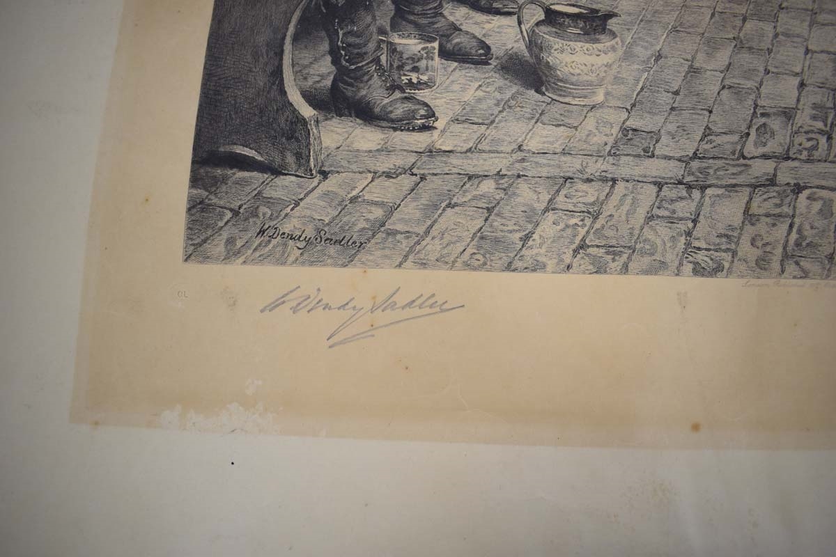 Walter Dendy Sadler | A gathering by a roaring fire, | MutualArt