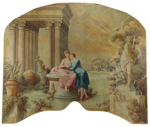 Jean-Honoré Fragonard | Rococo style painted architectural wall panel ...