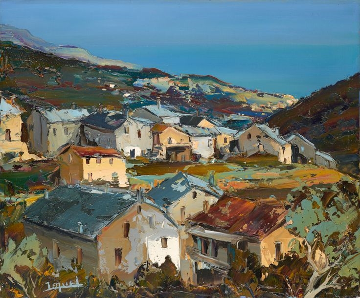 Christian Jequel | Christian JEQUEL (1935) Le village Huile... - Lot ...
