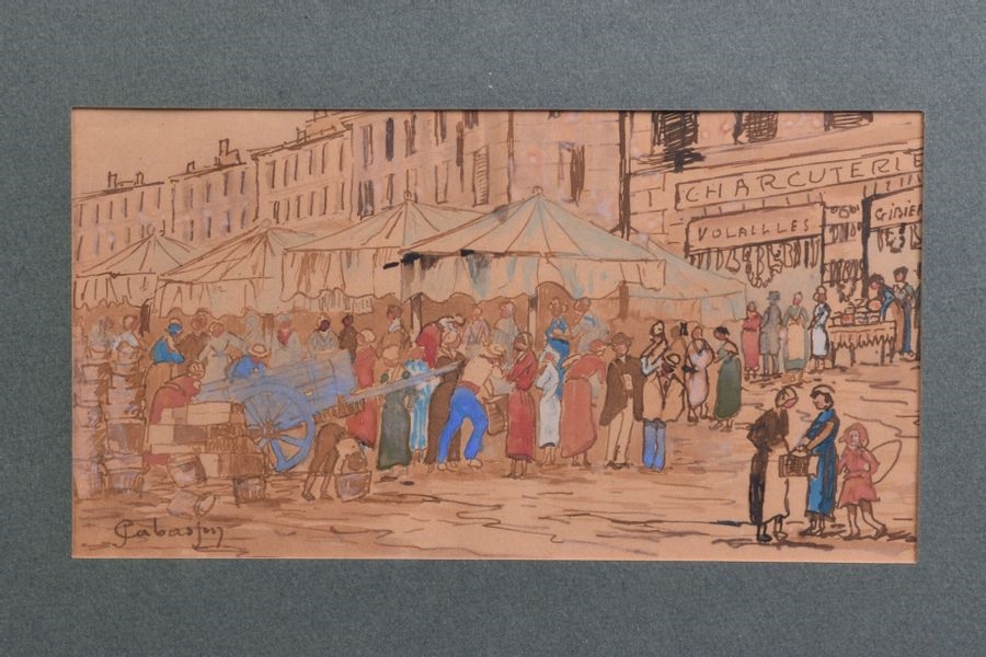 Joseph Cabasson | Joseph CABASSON (1841-1920) Place de village... - Lot ...