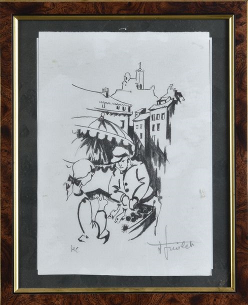 René Paraire | René PARAIRE (1919-1987) Femme à la lecture Gouache ...