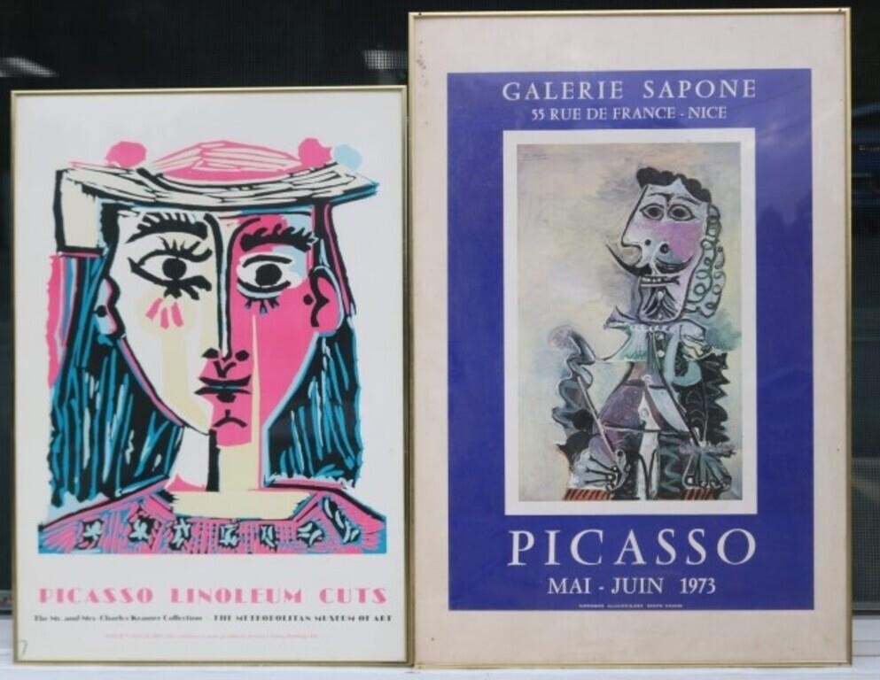 Pablo Picasso | TWO VINTAGE PICASSO POSTERS, 1973 GALLERY SAPONE, (1985 ...