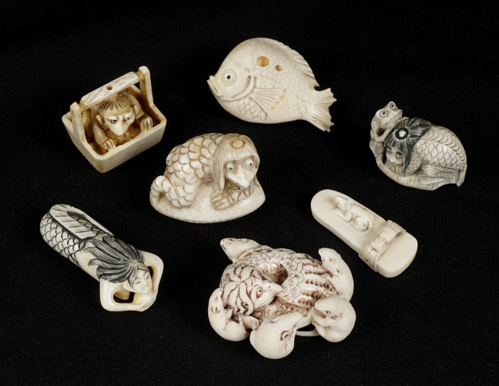 Japanese School | Rat on a sandal; mermaid holding a ball; mythological ...