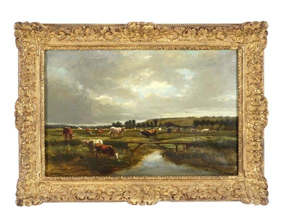 René Joseph Menard | French countryside landscape with cows (1858 ...