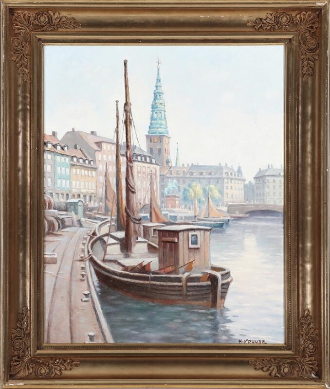 Hans Kruuse | View from Gammel Strand with a view towards Nikolaj ...