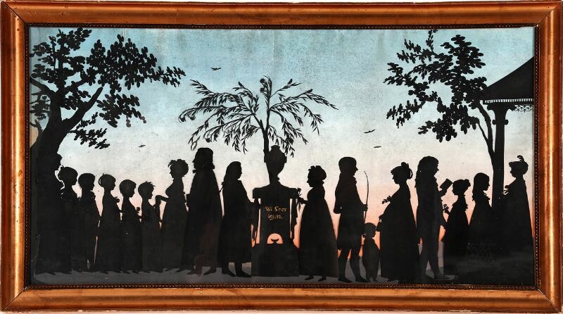 Franz Liborius Schmitz | A Silhuette cut depicting numerous figures in ...