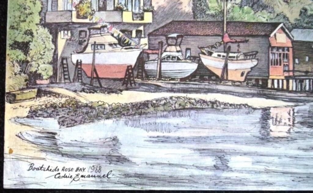 Cedric Emanuel | Boatsheds Rose Bay | MutualArt