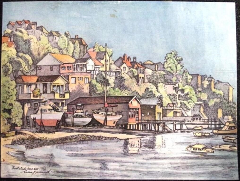 Cedric Emanuel | Boatsheds Rose Bay | MutualArt