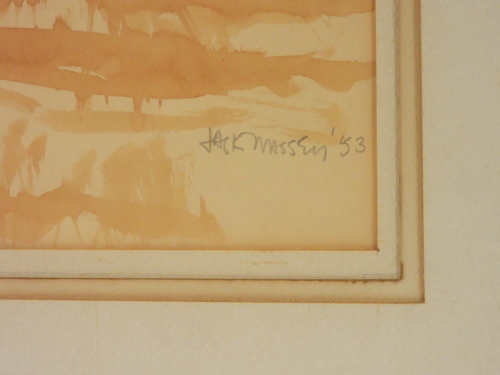 Jack Massey | Jack Massey Sepia Landscape WC Painting (1925) | MutualArt