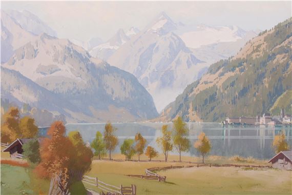 Rudolf Ferbus | Zell am See gegen Imbachhorn und Kitzsteinhorn | MutualArt