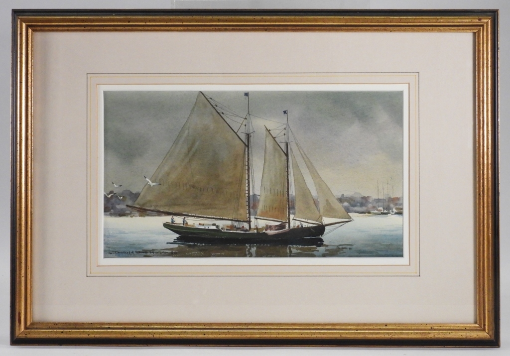 Donald Allen Mosher | Donald Allen Mosher New England Ship WC Painting ...