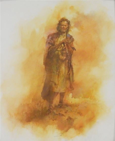 Robert Crofut | Robert Crofut Religious Figure Painting (1951) | MutualArt