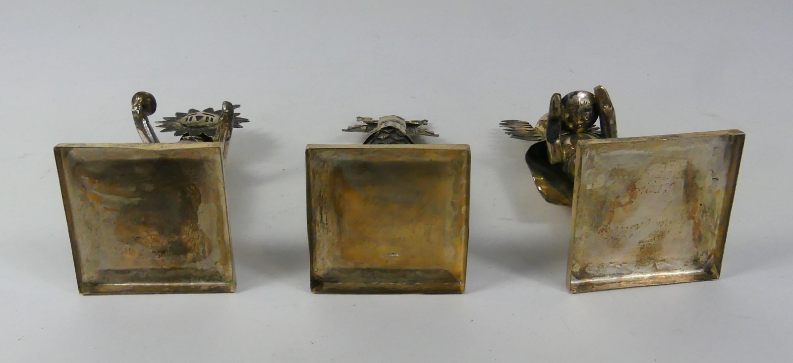 Jeffrey Castillo | Three sterling silver Kachina sculptures by Jeffrey ...