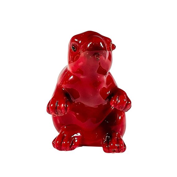 Bernard Moore | Bernard Moore Flambe Figurine, Seated Rabbit (1920 ...