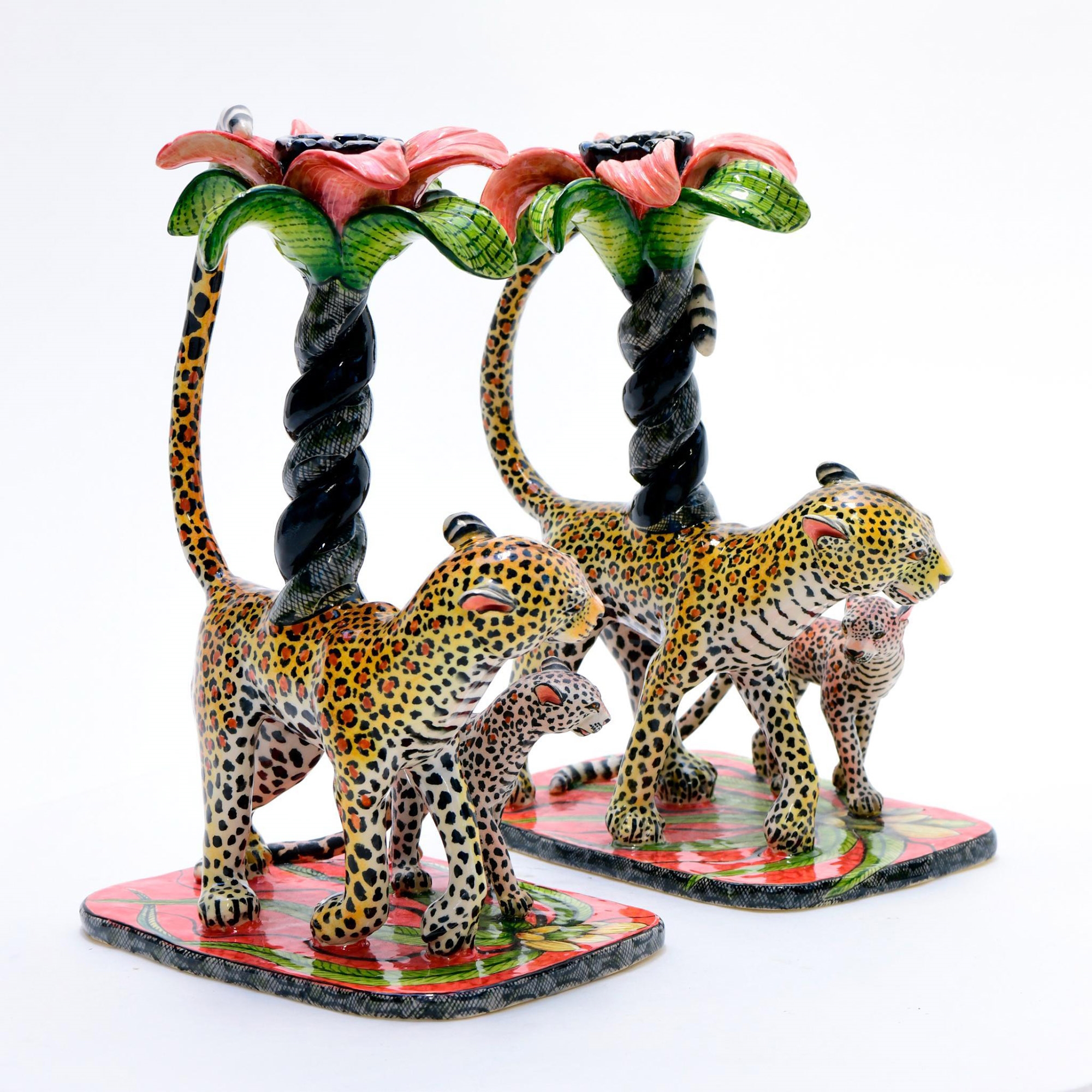 Molapo Mokoena | Leopard Candleholders Pair by Ardmore | MutualArt