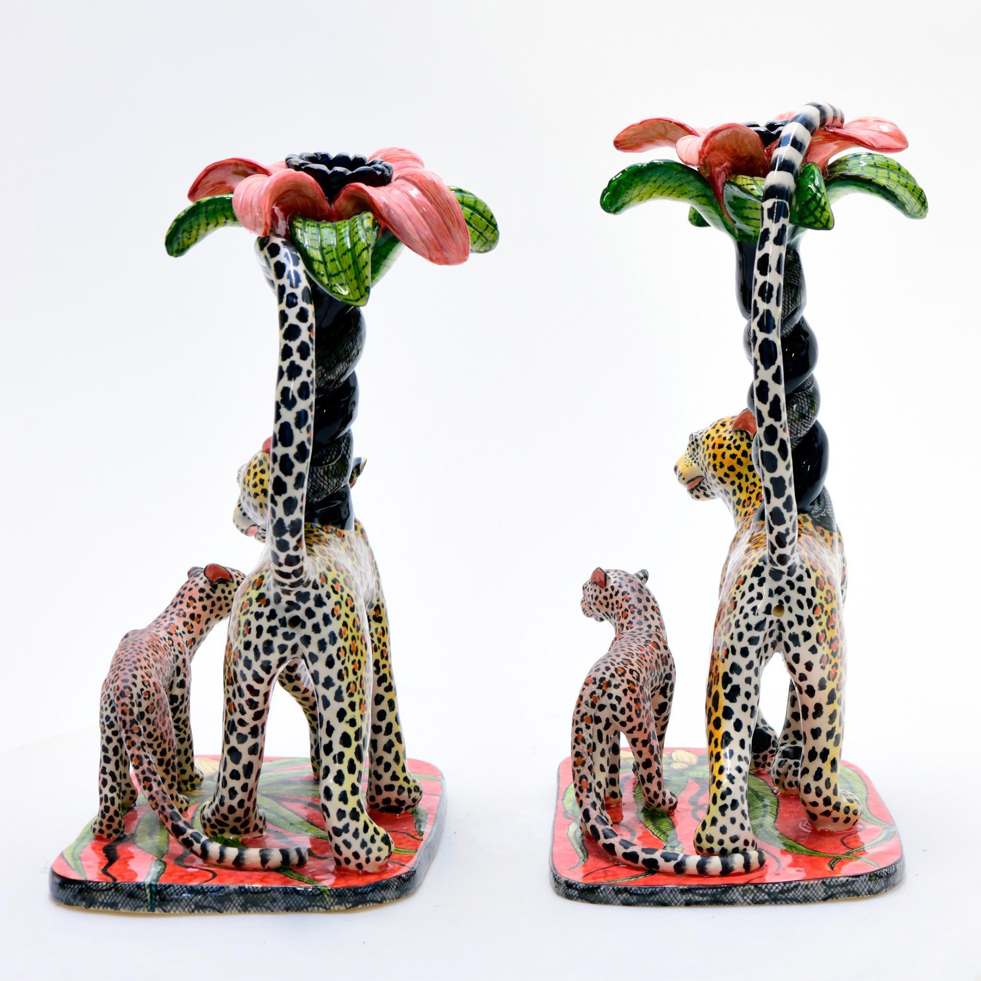 Molapo Mokoena | Leopard Candleholders Pair by Ardmore | MutualArt