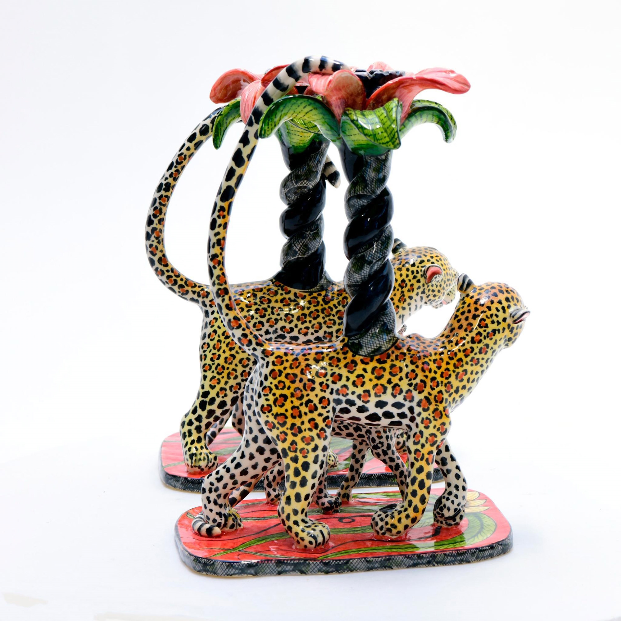 Molapo Mokoena | Leopard Candleholders Pair by Ardmore | MutualArt