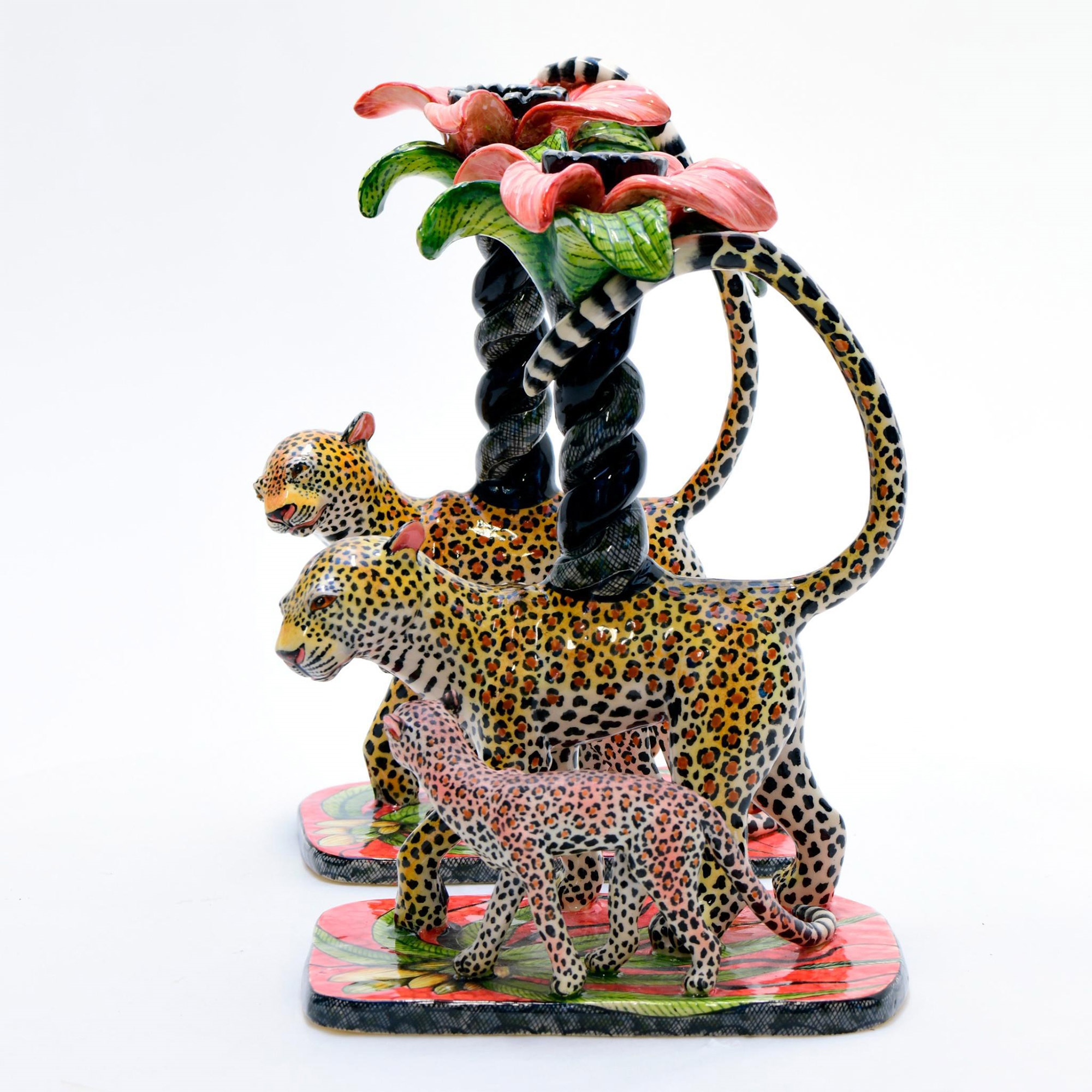 Molapo Mokoena | Leopard Candleholders Pair by Ardmore | MutualArt