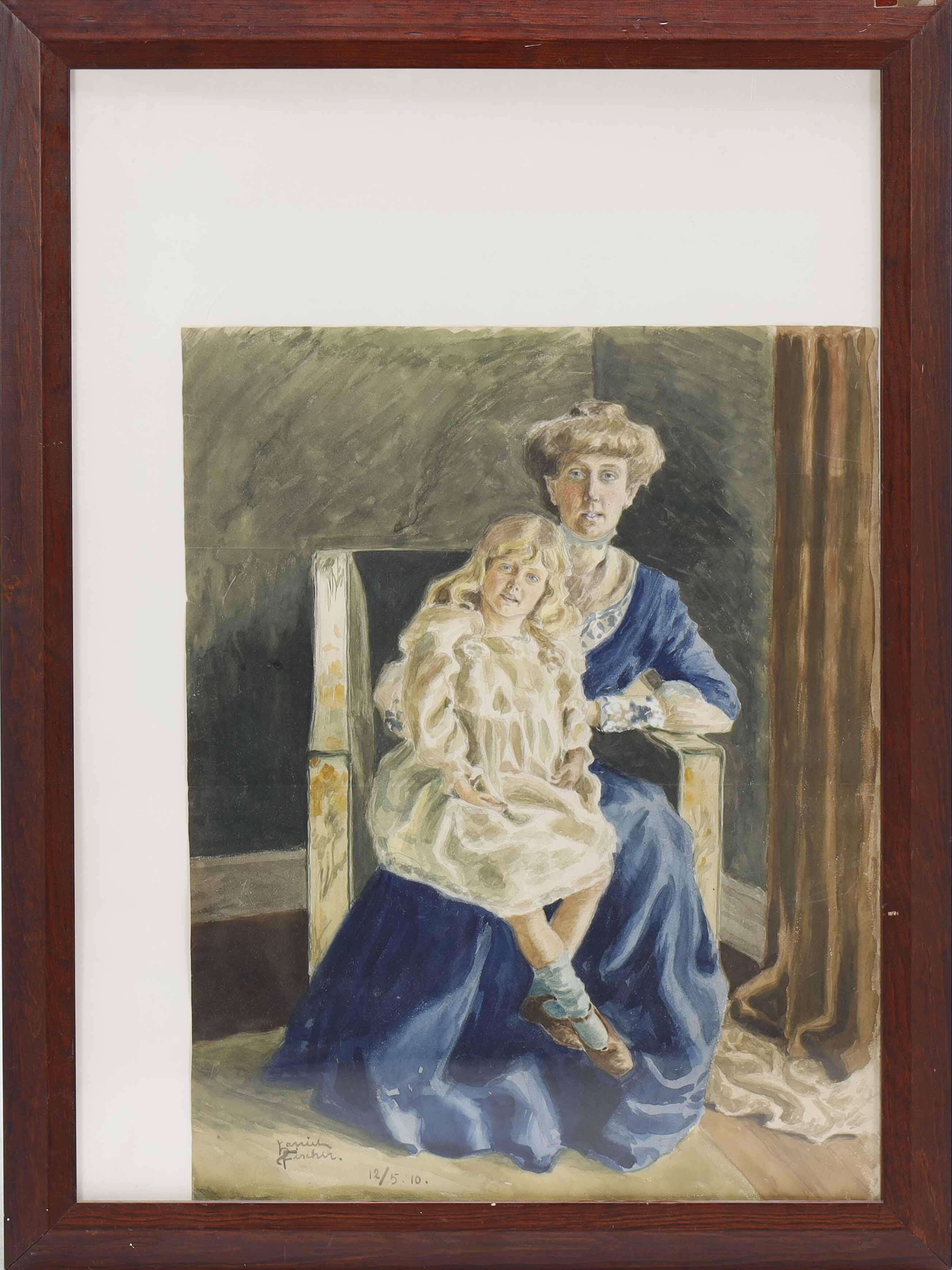 Harriet Fischer | Portræt af kvinde med barn på skødet | MutualArt