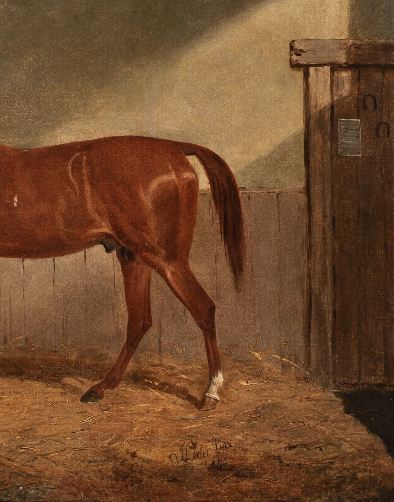 James Loder | PORTRAIT OF CHESTNUT HUNTER IN A STABLE | MutualArt