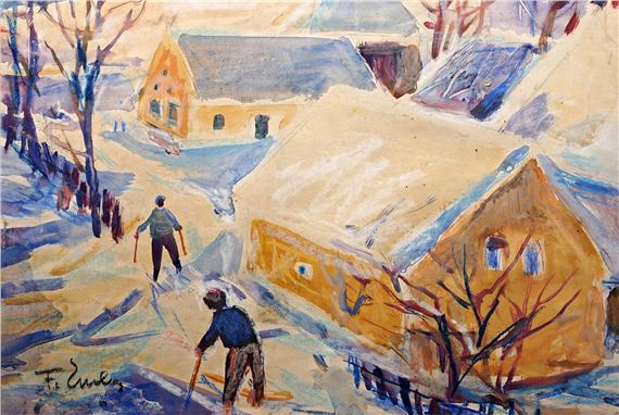 František Emler | Chalupy na Kuklíku | MutualArt