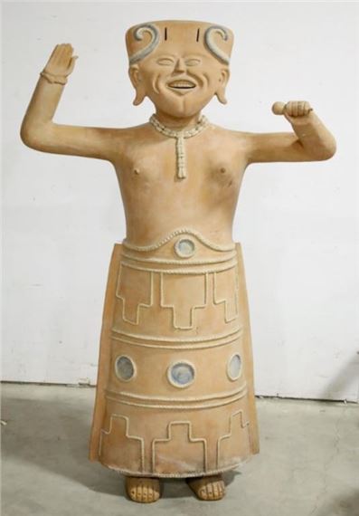 Brigido Lara | Brigido Lara Life-Size Aztec Terracotta Figure | MutualArt