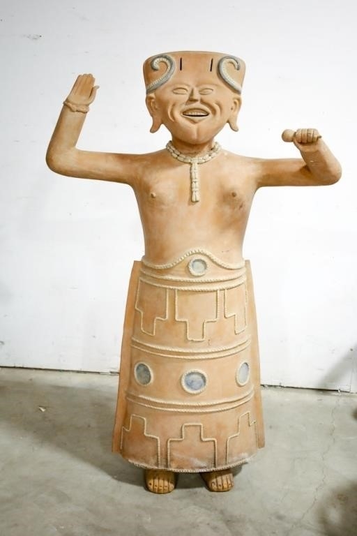 Brigido Lara | Brigido Lara Life-Size Aztec Terracotta Figure | MutualArt