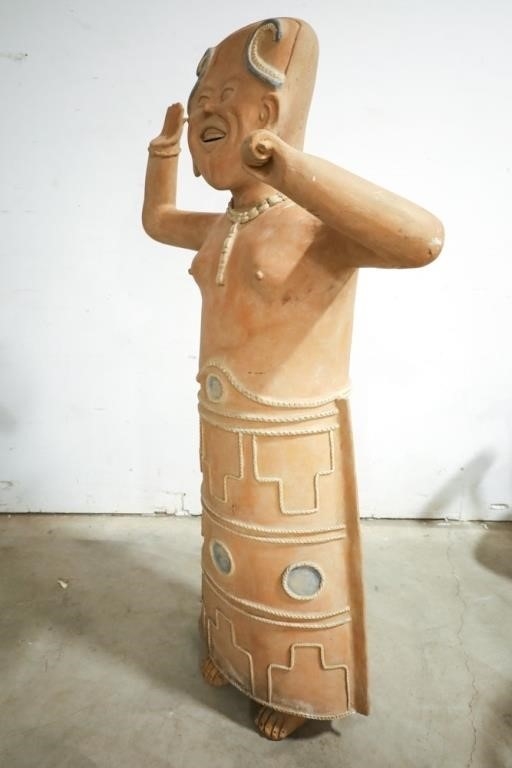 Brigido Lara | Brigido Lara Life-Size Aztec Terracotta Figure | MutualArt