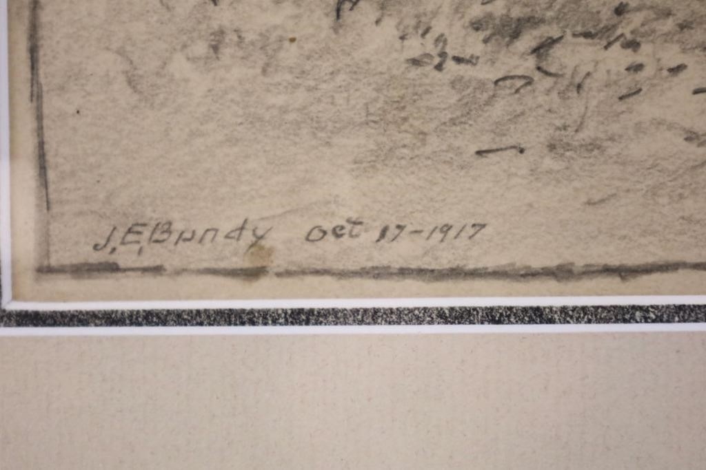 John E. Bundy | John Elwood Bundy Woodland Cabin Pencil Sketch (1917 ...