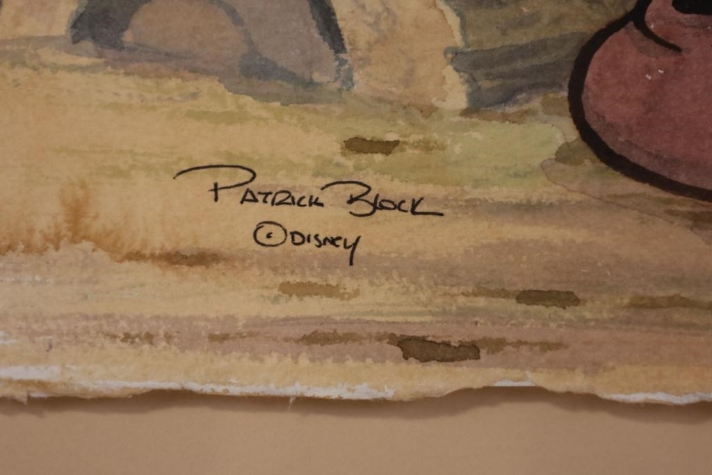 Patrick Block | Disney Mickey Mouse & Pluto Original Watercolor | MutualArt