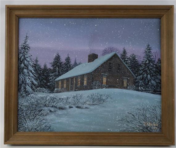 Ted Nichols | Ted Nichols Winter Night Oil On Canvas (1983) | MutualArt
