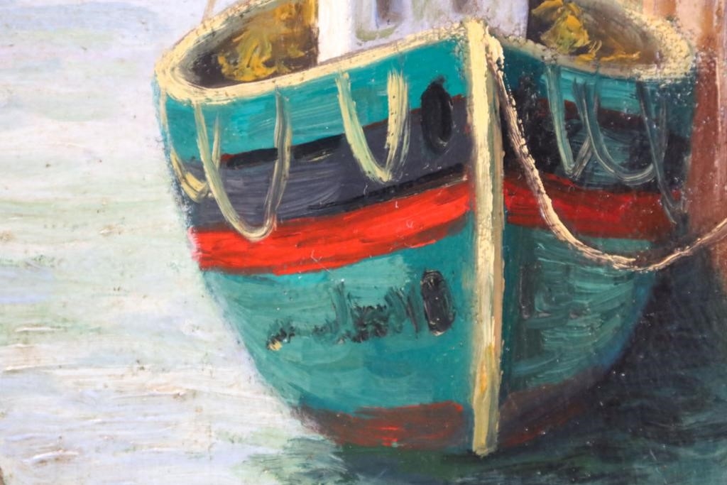 George Ames Aldrich | George Ames Aldrich Dock Scene Oil On Canvas ...