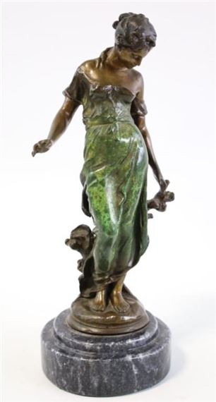 Louis Auguste Moreau | Auguste Moreau Elegance Bronze Sculpture | MutualArt